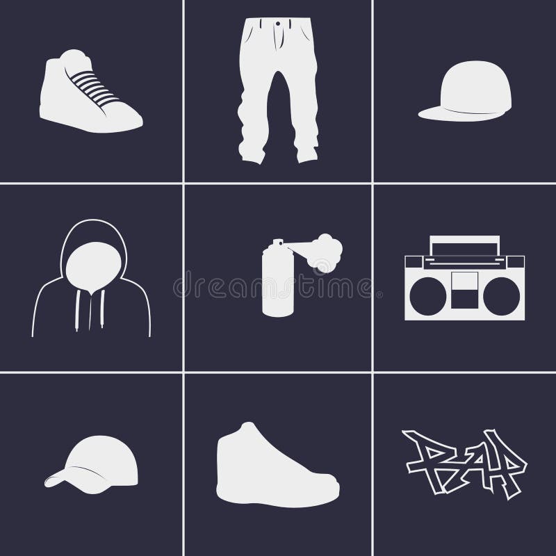 Rap icons stock vector. Illustration of vector, collection - 50598314