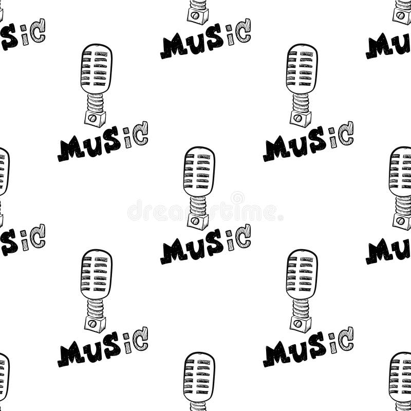 Rap Music. Hip Hop Doodle Pattern with Rap Attributes Stock Vector ...