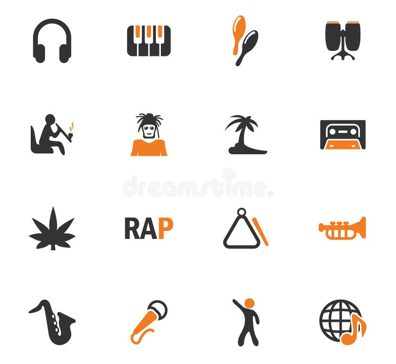 Rap Music icons set stock illustration. Illustration of people - 89011114