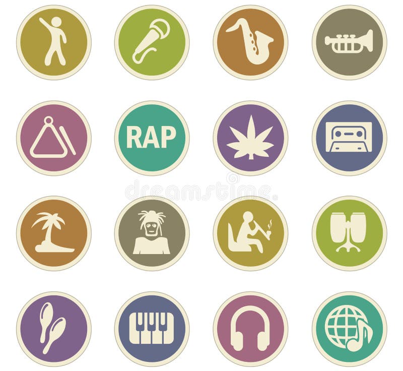 Rap Music icons set stock vector. Illustration of rapper - 89023863