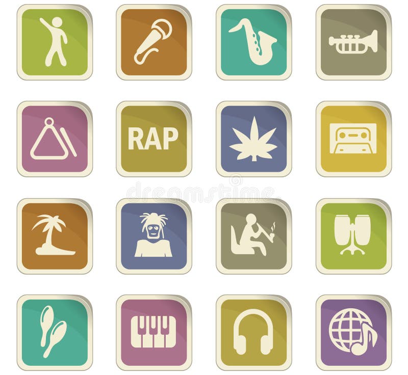 Rap Music icons set stock illustration. Illustration of saxophone ...