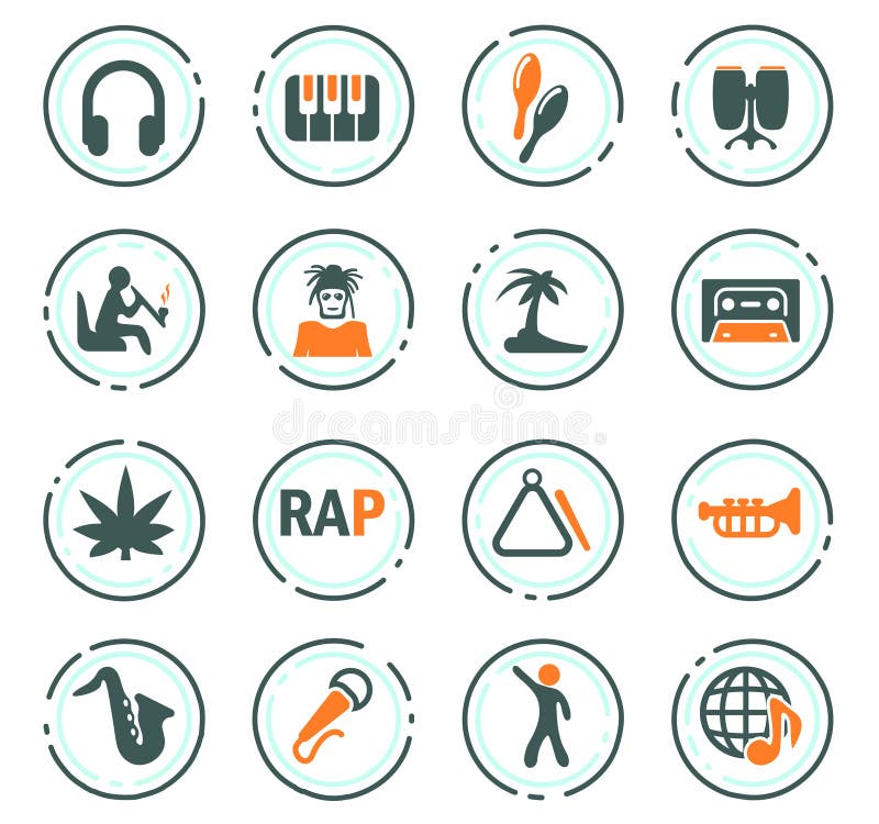 Rap Music icons set stock vector. Illustration of human - 155367340