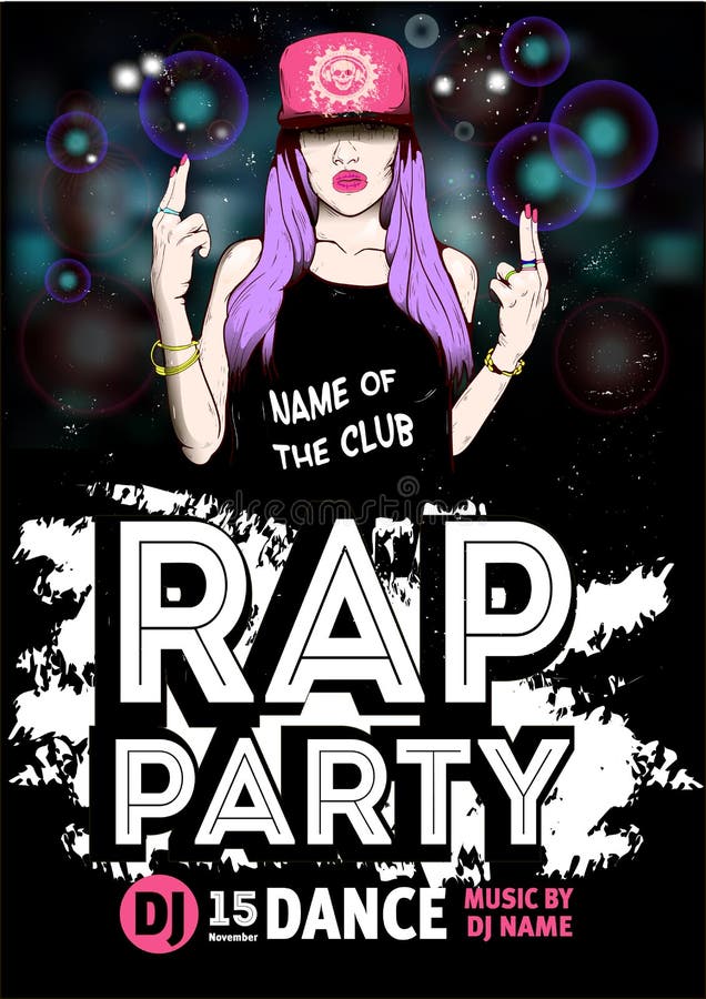 Rap Party poster stock vector. Illustration of design - 60443348