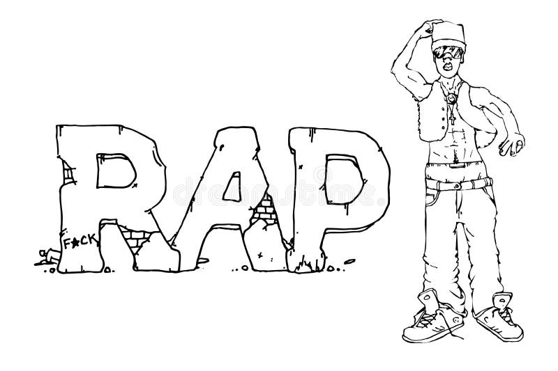 Rap singer illustration stock illustration. Illustration of entertainer ...