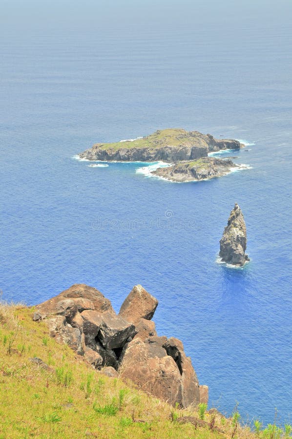 Rapa Nui Motu Nui of Easter Island, Chile Stock Image - Image of ...
