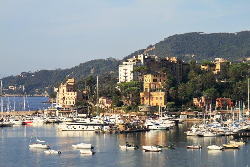 Rapallo Beach - Italy stock photo. Image of historical - 201343854