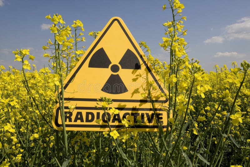 Field with Sign Radio-active Stock Image - Image of radiation ...