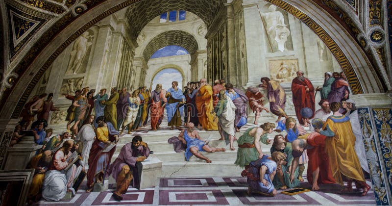 Raphael Sanzio Wall Painting Editorial Photo - Image of panoramic ...
