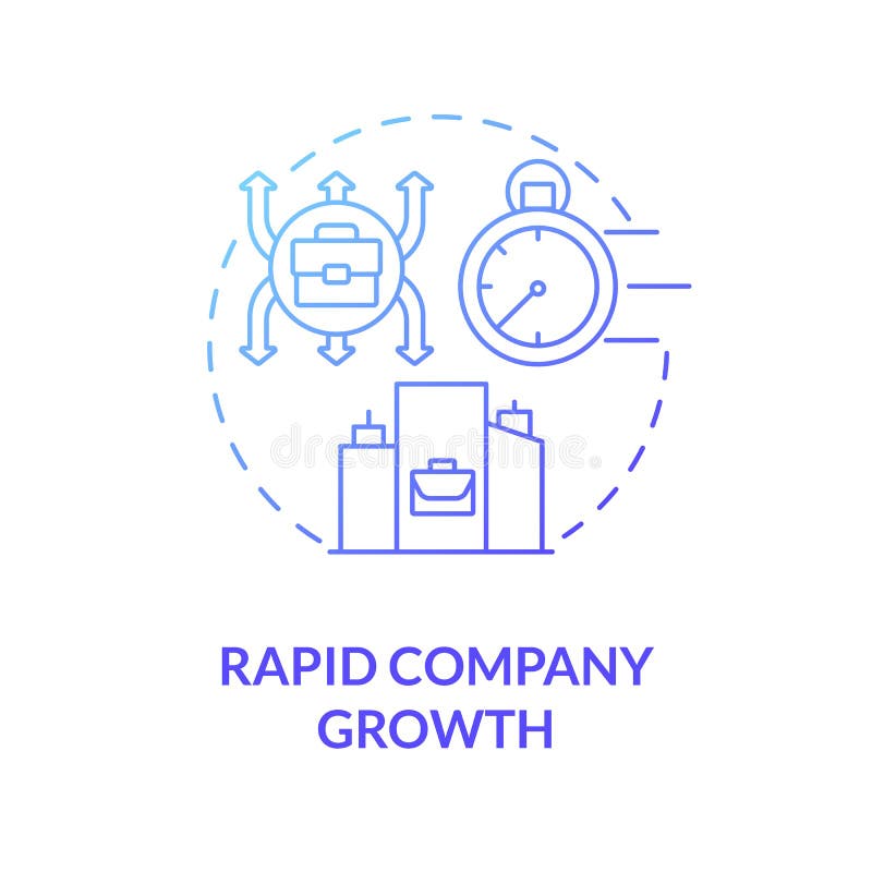 Rapid Company Growth Blue Gradient Concept Icon Stock Vector ...