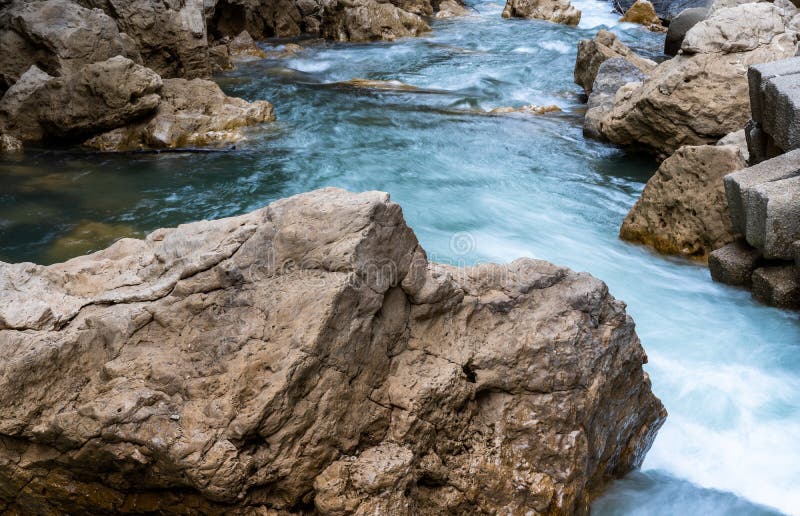 The Rapid Course of the Mountain Clean River Stock Photo - Image of ...