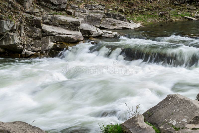 The Rapid Current of the Mountain River Stock Image - Image of exposure ...