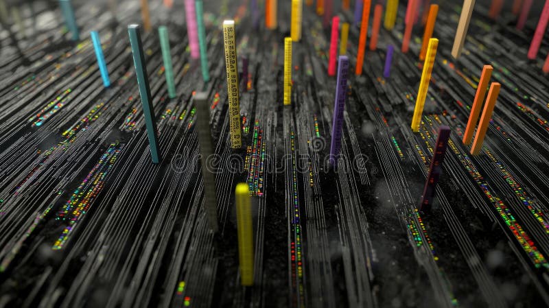 Rapid Data Transmission. Visualization of Big Data, 3D Illustration of ...