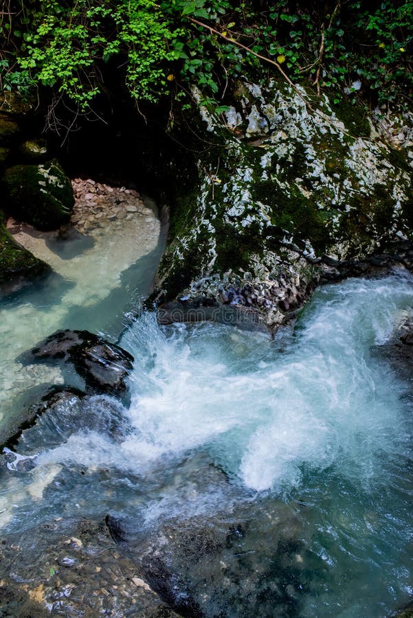 Ripples of Water Mini Waterfall Stock Image - Image of rock, flow ...