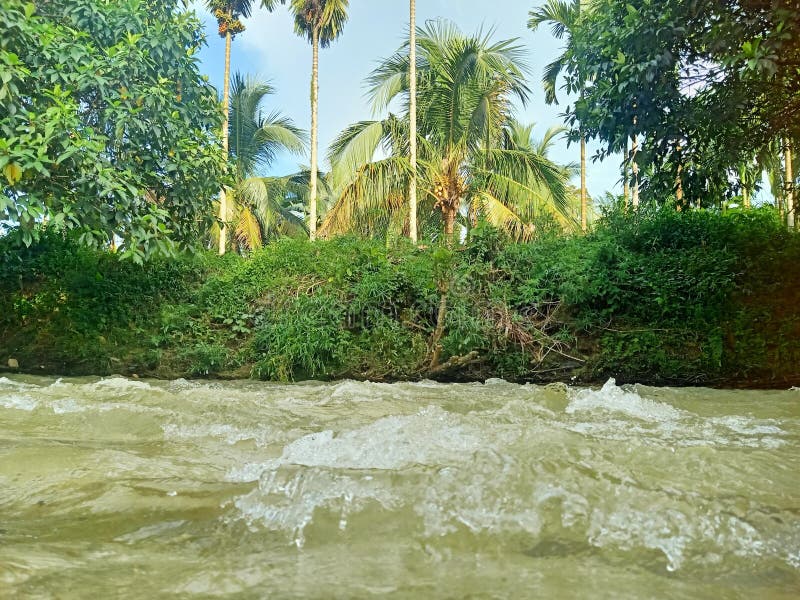 The Rapid Flow of the River Amidst the Hot Sun Stock Photo - Image of ...