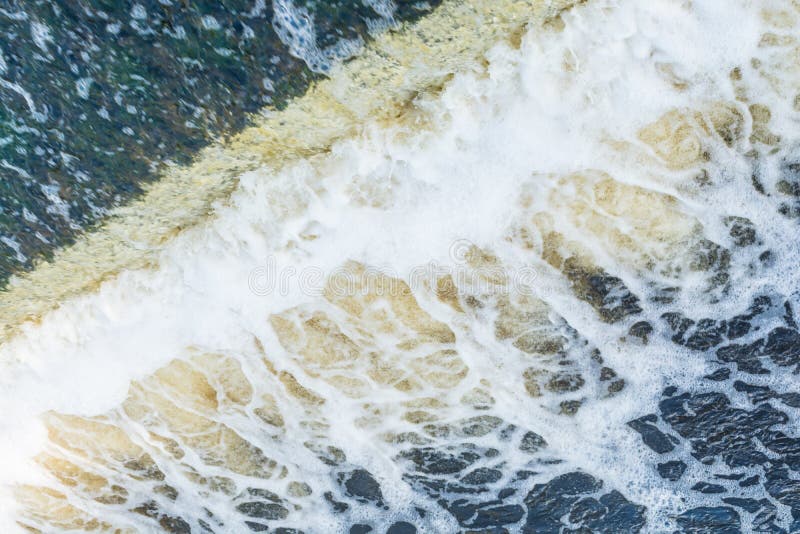 Rapid Flow of a River, a Stream of Falling Blue Water Forms a Lot of ...