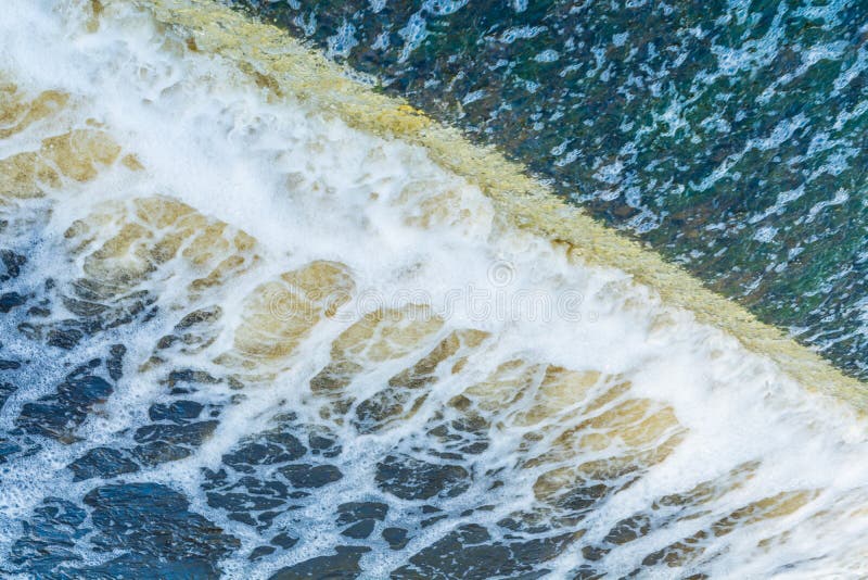 Rapid Flow of a River, a Stream of Falling Blue Water Forms a Lot of ...