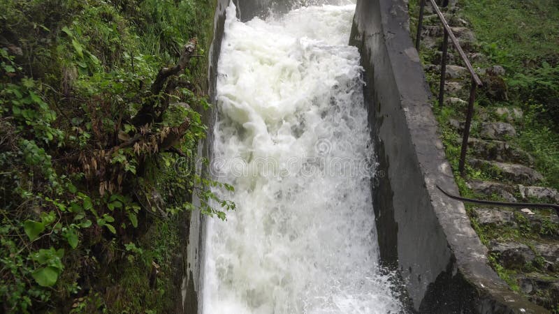 The Rapid Flow of Water in the Concrete Channel Stock Footage - Video ...