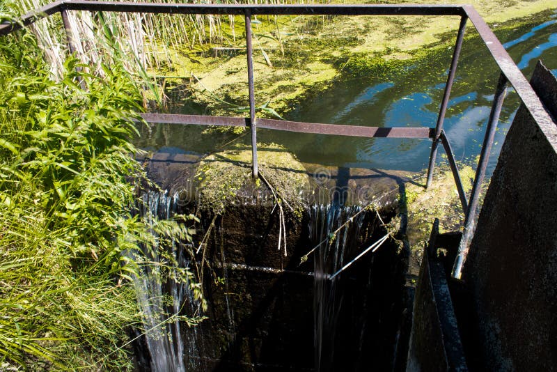 Waterfall from the dam stock image. Image of beautiful - 189352937