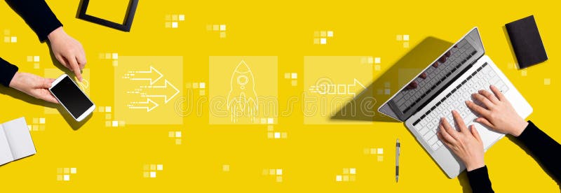 Rapid Growth Concept with People Working Together Stock Illustration ...