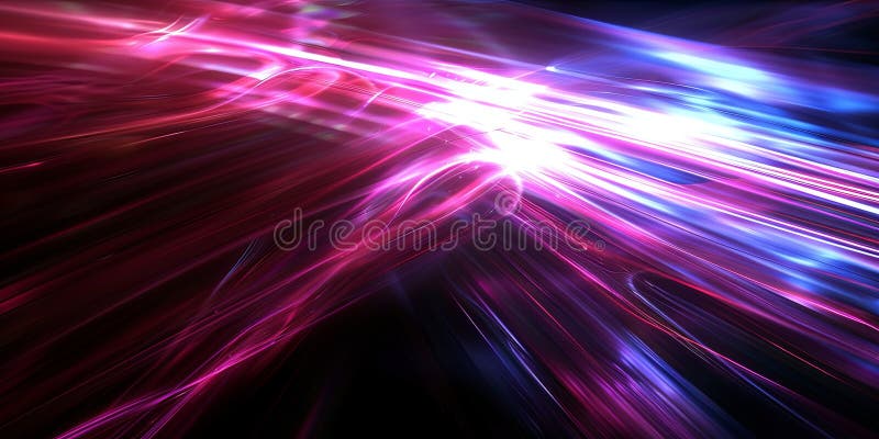 Rapid Motion of Light Streaks in a Dark Abstract Background, Creating a ...