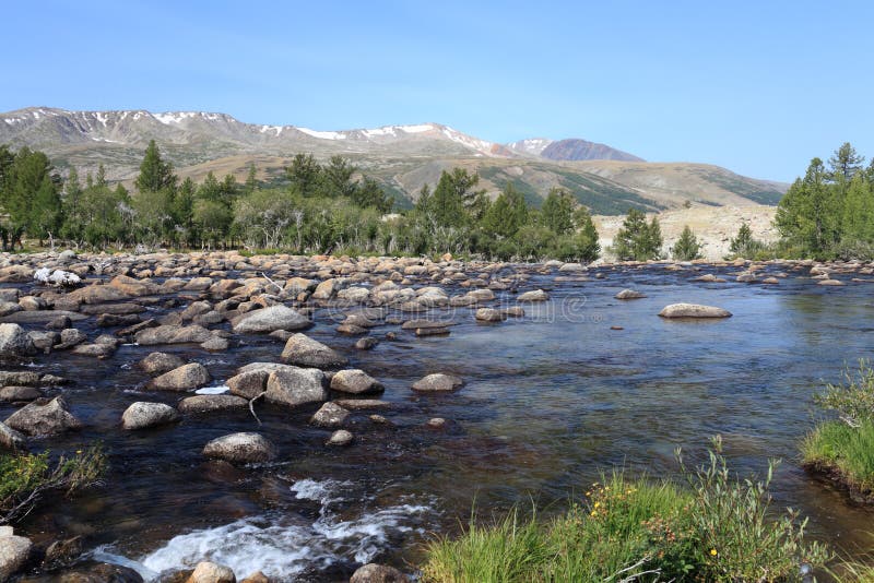 Rapid Mountain River in Mongolian Altai Stock Photo - Image of altai ...