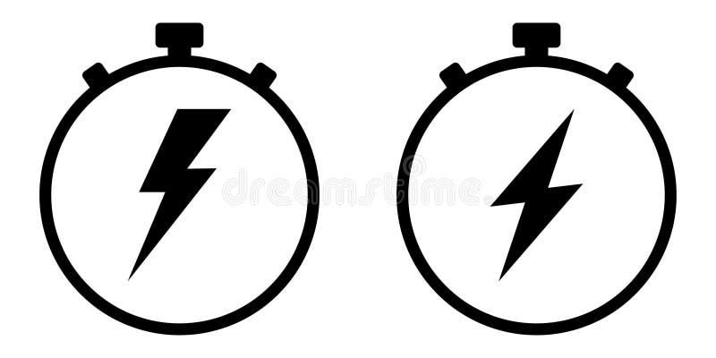 Rapid Response Timer with Flash Icon. Stock Vector - Illustration of ...
