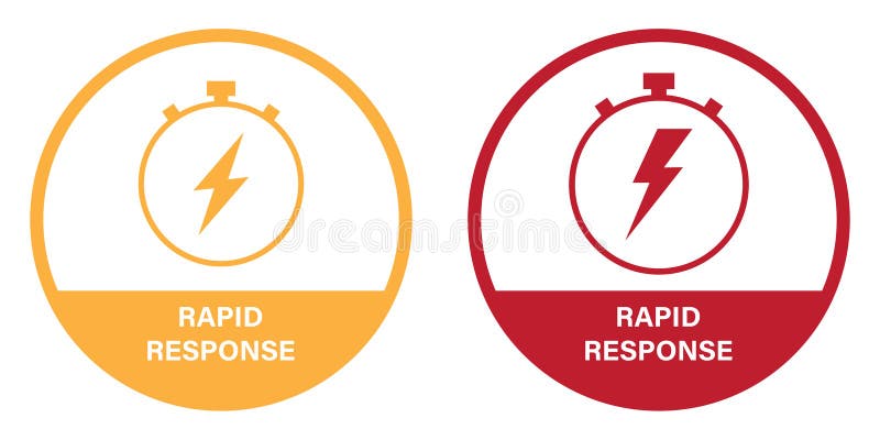 Rapid Response Timer with Flash Icon. Stock Vector - Illustration of ...