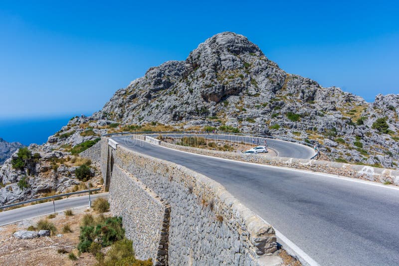 Rapid Road in the Mountains in Mallorca Stock Photo - Image of hill ...