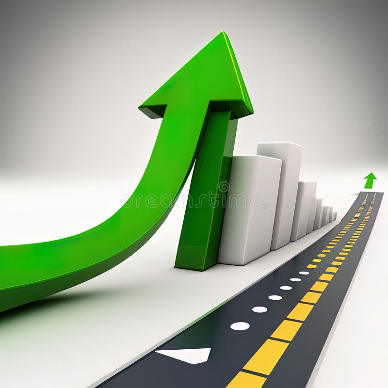 Rapid Sales Growth Represented by a Green Arrow Going Up Steeply. Stock ...
