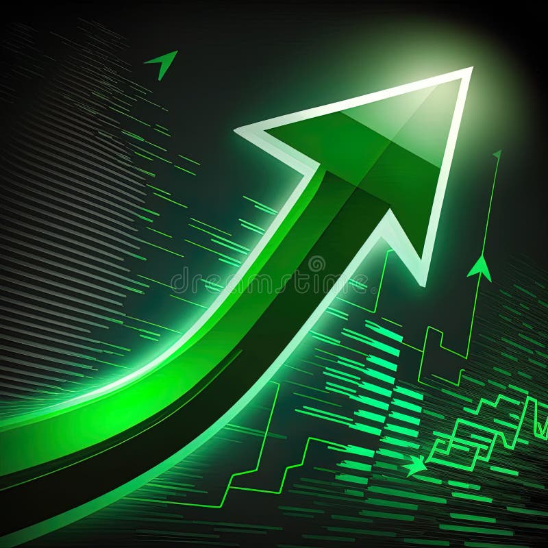 Rapid Sales Growth Represented by a Green Arrow Going Up Steeply. Stock ...