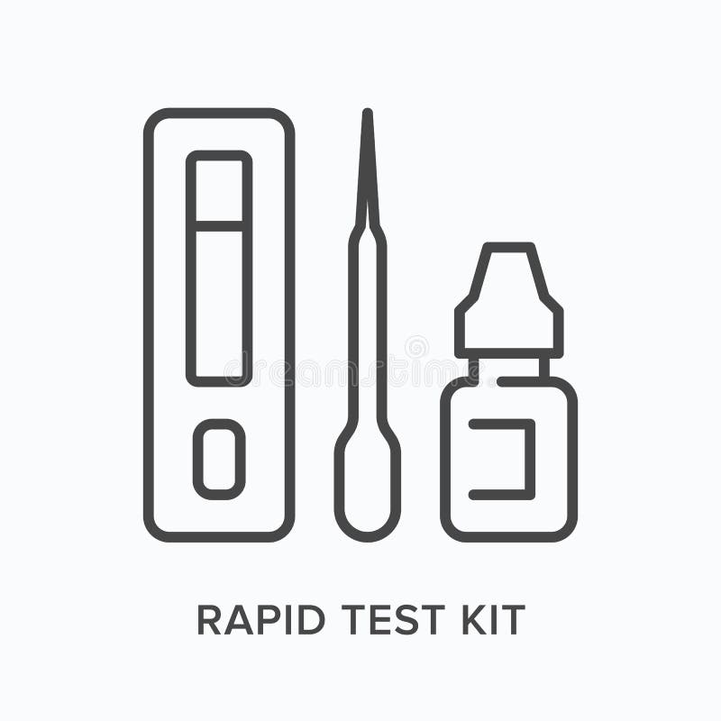 Coronavirus Test Line Icons. Vector Illustration Include Icon - Vaccine ...