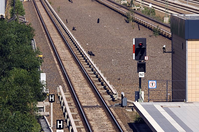 Rapid-transit Railway Yard Beusselstrasse Stop Signal Picture. Image ...