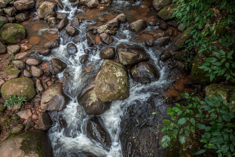 Rapid Water Flowing Over Natural Rocks in a Mountain Stream. Stock ...
