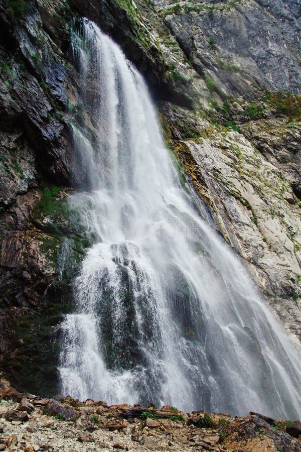Waterfall in the mountains stock photo. Image of croatia - 100745312
