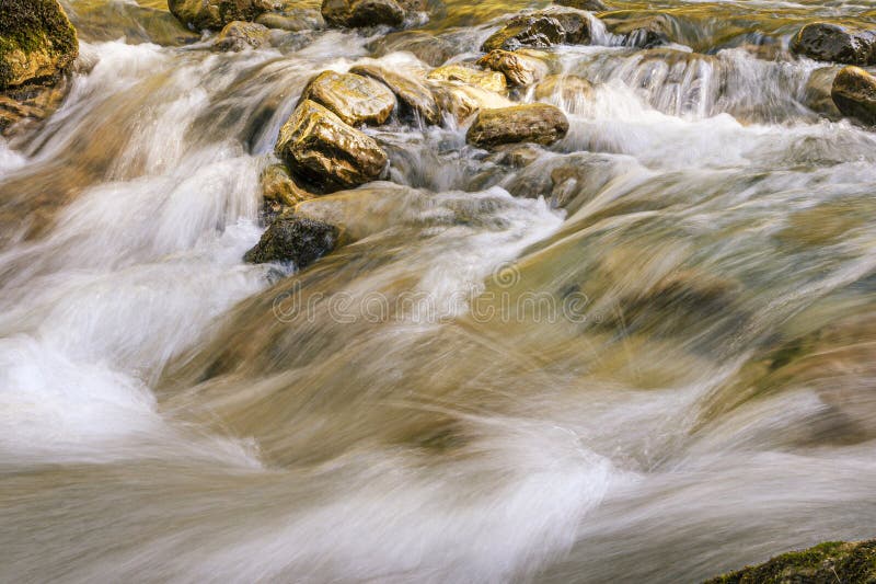 Rapid Waterfall Stream Flowing among Rocks in Austrian Alps on Autumn ...