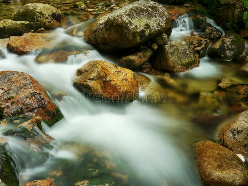 Rapids on the Mountain Creek Stock Image - Image of seaside, rapids ...