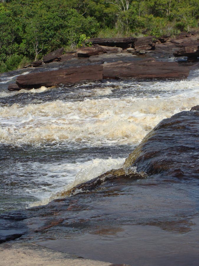 Rapids of the River in the Amazon Stock Image - Image of native, clouds ...