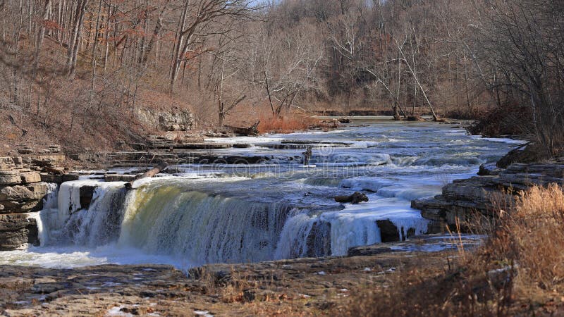 Rapids and a Waterfall Cascade on a Small River Stock Image - Image of ...