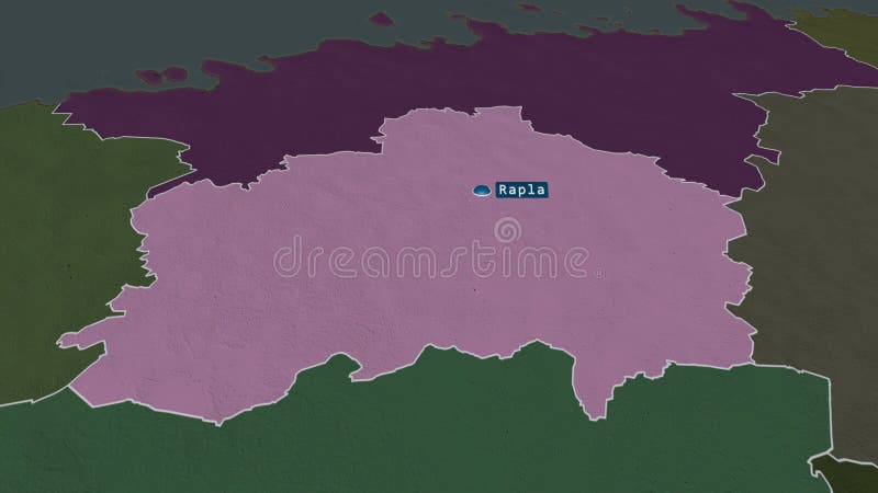 Rapla, Estonia - Highlighted with Capital. Administrative Stock ...