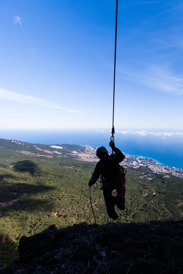 Rappelling stock photo. Image of challenge, climbing - 27748910