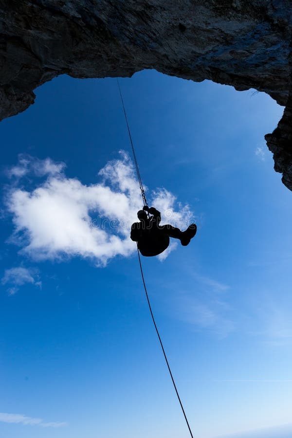 Rappelling stock image. Image of effort, fear, high, overhang - 27748937