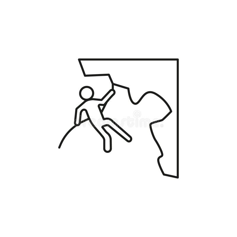 Rappelling Icon Flat Line Symbol Set Stock Illustration - Illustration ...
