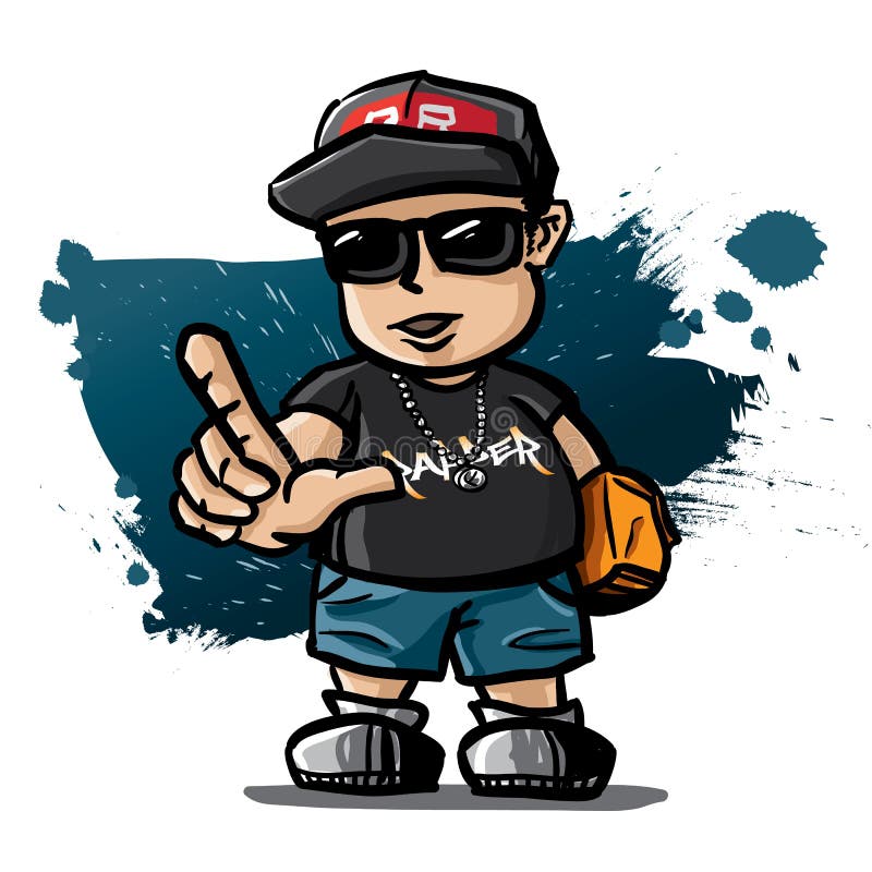 Rapper ilustración del vector. Ilustración de azul, cadera - 46675833