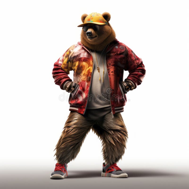 Spray-paint Bear: a Photorealistic Rendering with Hip-hop Flair Stock ...