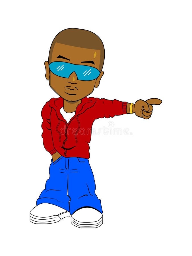 Cool Rapper Boy Pointing Clipart Stock Illustration - Illustration of ...