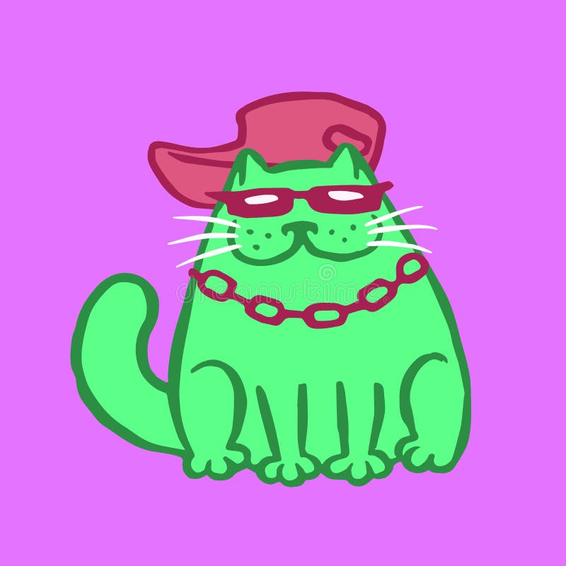 Rapper Cat Illustration Vector Stock Illustrations – 172 Rapper Cat ...
