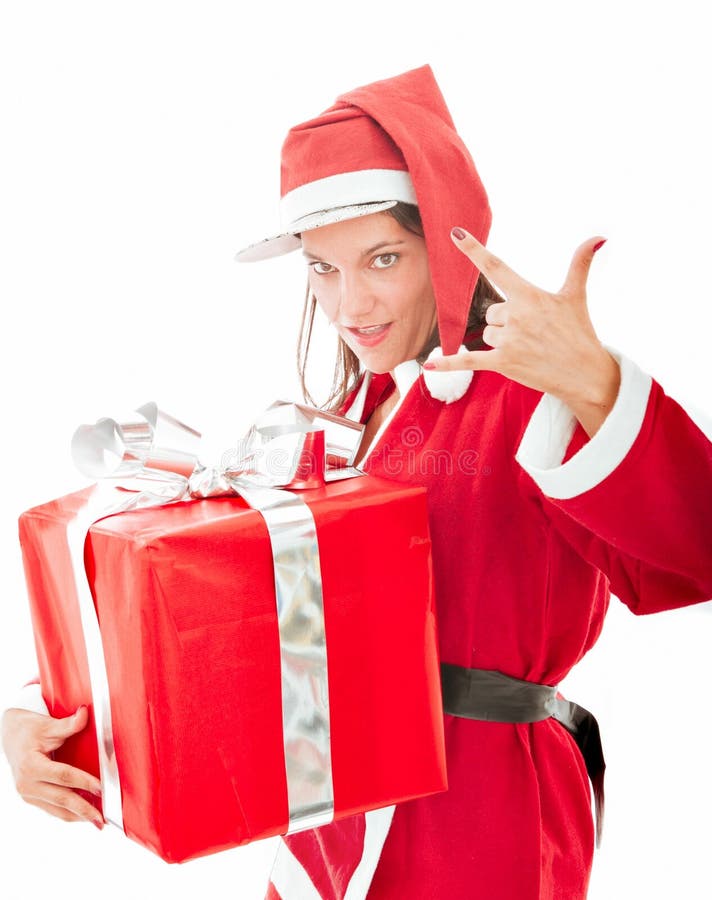 Rapper de Papai Noel foto de stock. Imagem de presente - 27958406