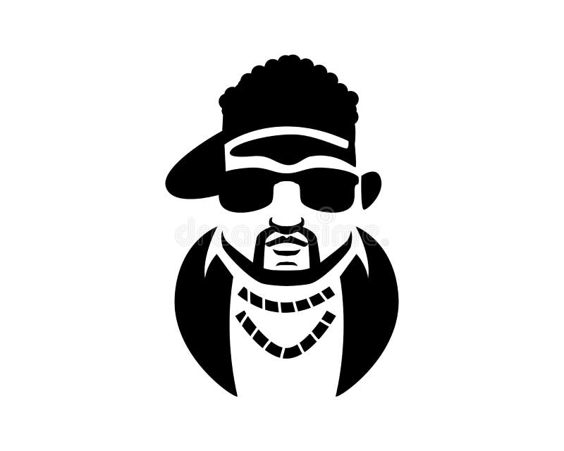 Rapper Head Silhouette stock vector. Illustration of american - 191653419