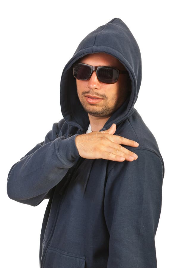 Rapper Man with Hood and Sunglasses Stock Image - Image of cool, shot ...