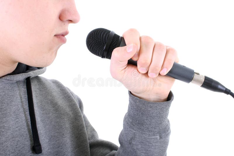 Rapper with microphone stock image. Image of microphone - 13614467